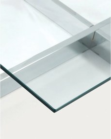 Konferenční stolek se skleněnou deskou ve stříbrné barvě 70x120 cm Plam – Kave Home