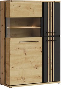 MOLTO c | vitrína ML2A + LED osvětlení v ceně | 93 cm | artisan/černá