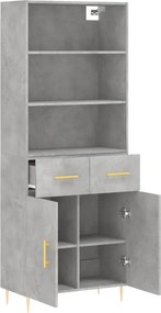 Skříň highboard betonově šedá 69,5x34x180 cm kompozitní dřevo 3200509