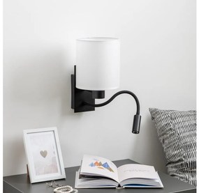 Brilagi - LED Nástěnná lampa NUBILA 1xE27/25W/230V + LED/3W černá/bílá BG1558+BG1586