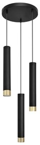 Helam LED Lustr na lanku TUBA 3xGU10/6,5W/230V černá/zlatá HE1377