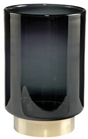 Goebel Designová váza Golden Dusk, černá, sklo/kov, 16 x 24 cm