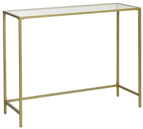 Moderní konzolový stolek, z tvrzeného skla, zlatá barva