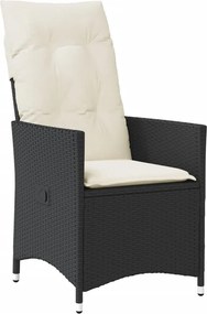 3dílný bistro set s poduškami černý polyratan 3276691