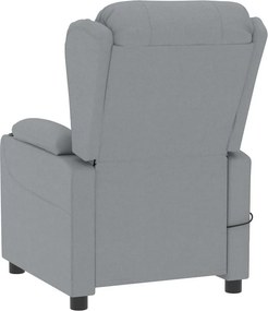 Masážní křeslo světle šedé textil 339058