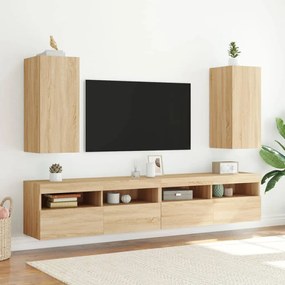 Nástěnné TV skříňky s LED 2 ks dub sonoma 30,5 x 35 x 70 cm - Default Title