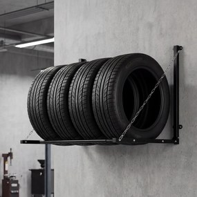 Držák pneumatik Wiltec – 130 kg, černá (51484)