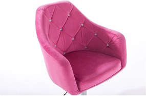 LuxuryForm Barová židle ROMA VELUR na zlatém talíři - růžová