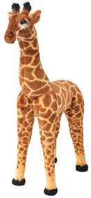 Stojící plyšová hračka žirafa hnědá a žlutá XXL - Default Title