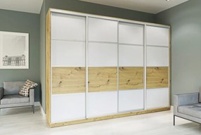 Šatní skříň BELT 300 × 220 cm dub artisan/bílá