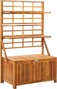 Úložný box s treláží 99 x 55 x 160 cm masivní akáciové dřevo 311881