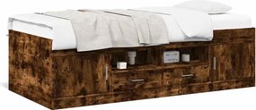 Válenda se zásuvkami bez matrace kouřový dub 90 x 190 cm 3280255