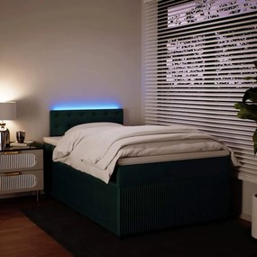 Box spring postel s matrací tmavě zelená 120x190 cm samet 3290001