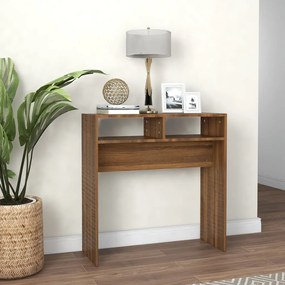 Konzolový stolek hnědý dub 78 x 30 x 80 cm kompozitní dřevo - Default Title