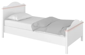 Postel s matrací Luna LN08, Barva: bílá / bílá + růžová, Šuplík k posteli: ne