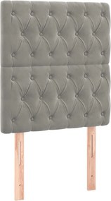 Box spring postel s matrací a LED světle šedá 80 x 200 cm samet 3136269