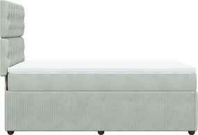 Box spring postel s matrací světle šedá 80 x 200 cm samet 3294496
