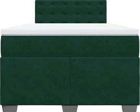 Box spring postel s matrací tmavě zelená 120x190 cm samet 3288573