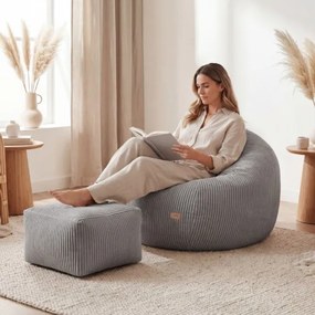 Sedací pytel s podnožkou COMFY 3.0 šedý