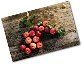Wallmuralia Deska na krájení tvrzená Jablka na stole 80x52 cm