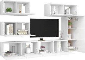 6dílný set TV skříněk bílý kompozitní dřevo 3078715