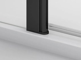 Sanswiss SOLINO SOL13+V.SOL jednokřídlé sprchové dveře 140 cm Šířka: 1400 mm, Profil: Černá, Sklo: Hladké čiré