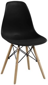 Jídelní židle MODENA II plast černý, masiv buk, kov černý lak
