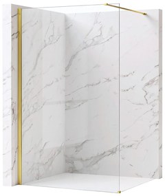 Bezrámová sprchová zástěna REA FLEXI GOLD 80 cm, zlatá lesk/transparent - bez vaničky