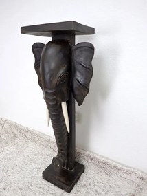 Stojan / stolek černý -  ELEPHANT, ruční práce, exotické dřevo