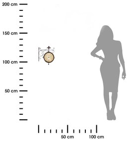 Oboustranné nástěnné hodiny/teploměr Jenny, hnědá