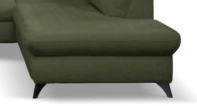 Rohová sedací souprava Geneva, smaragdově zelená látka, pravý roh