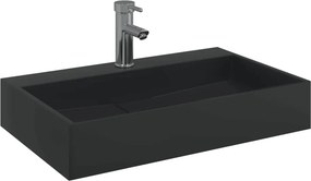 Umyvadlo 60x38x11 cm minerální/mramorový kompozit černé 155980