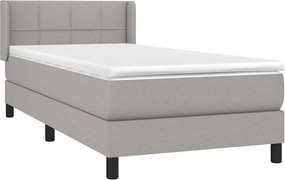 Box spring postel s matrací světle šedá 90x200 cm textil 3129681
