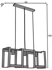Eltap Loftové osvětlení Giorri 3 line, 66x18x120cm