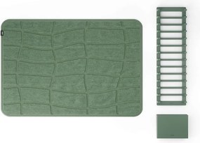 Šedozelená plastová odkapávací podložka na nádobí 61x43 cm Udry – Umbra