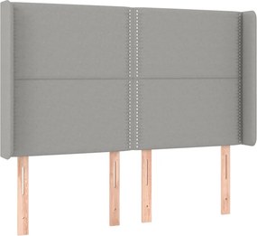 Box spring postel s matrací a LED světle šedá 140x190 cm textil 3138789