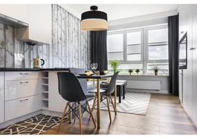 Stropní svítidlo Juta, 1x jutové/černé textilní stínítko, b