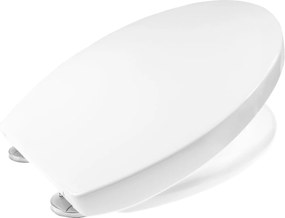Gamma Trigo D3, toaletní WC sedátko 445(485)x370mm z polypropylenu s pomalým zavíráním, bílá, GMA-D3