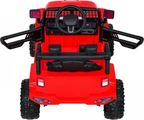 Ramiz Autíčko Jeep Dark Night na baterie pro děti červené + pomalý start + EVA kola + LED audio