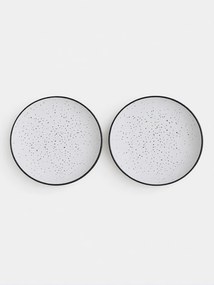 Sinsay - Sada talířů s jemným skvrnitým vzorem – 2-pack - bílá