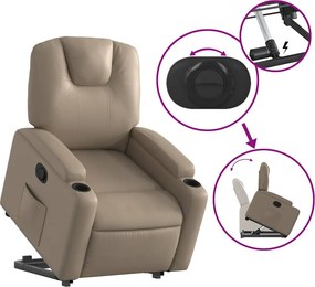 Zvedací polohovací křeslo cappuccino umělá kůže 3204436