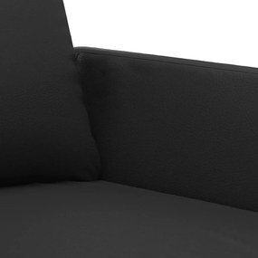 2místná pohovka černá 140 cm umělá kůže - Default Title