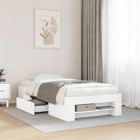 Rám postele bílý 90 x 200 cm kompozitní dřevo 3295492