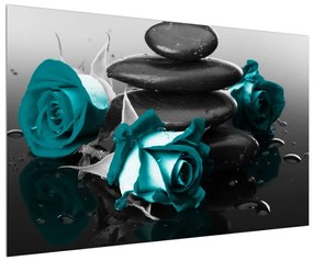 Obraz modrých růží (120x80 cm)