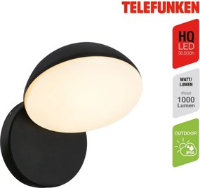 TF 323205TF TELEFUNKEN LED venkovní nástěnné svítidlo, voděodolné a prachotěsné, 1000 lm, 3.000K teplá bílá - BRILONER