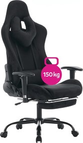 Kancelářské/herní křeslo, černá Velvet látka, nosnost 150 kg, SALOP
