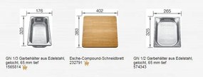 Granitový dřez Blanco ZENAR XL 6 S DFG InFino tartufo dřez vpravo + dřevěná krájecí deska, misky a excentr 524059