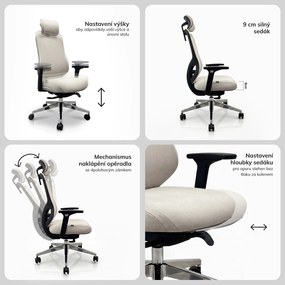 Ergonomická kancelářská židle světle béžová AXIS