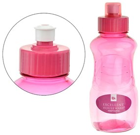 Sportovní PET lahev na nápoje 550 ml a tlačítkovým uzávěrem - Růžová