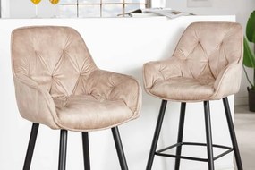 Designová barová židle Garold šampanský samet